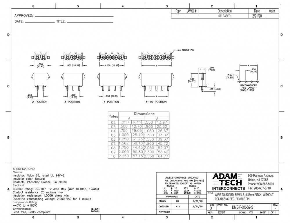 DME-F-02-S2-S technical drawing page