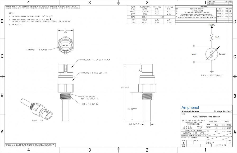 Amphenol GE-1337 technical document preview