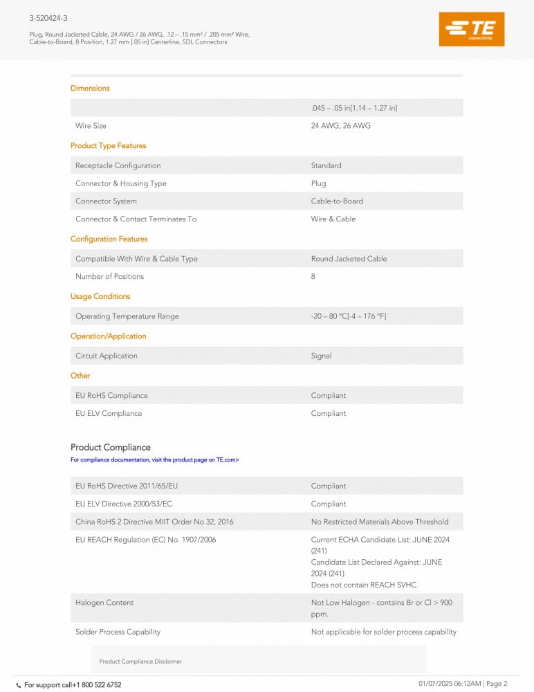 TE Connectivity 3-520424-3 document preview 2