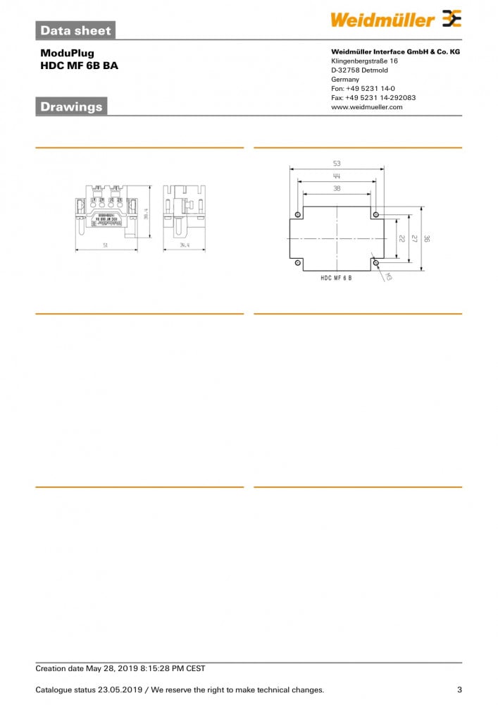 WEIDMULLER HDC MF 6B BA documentation page 3