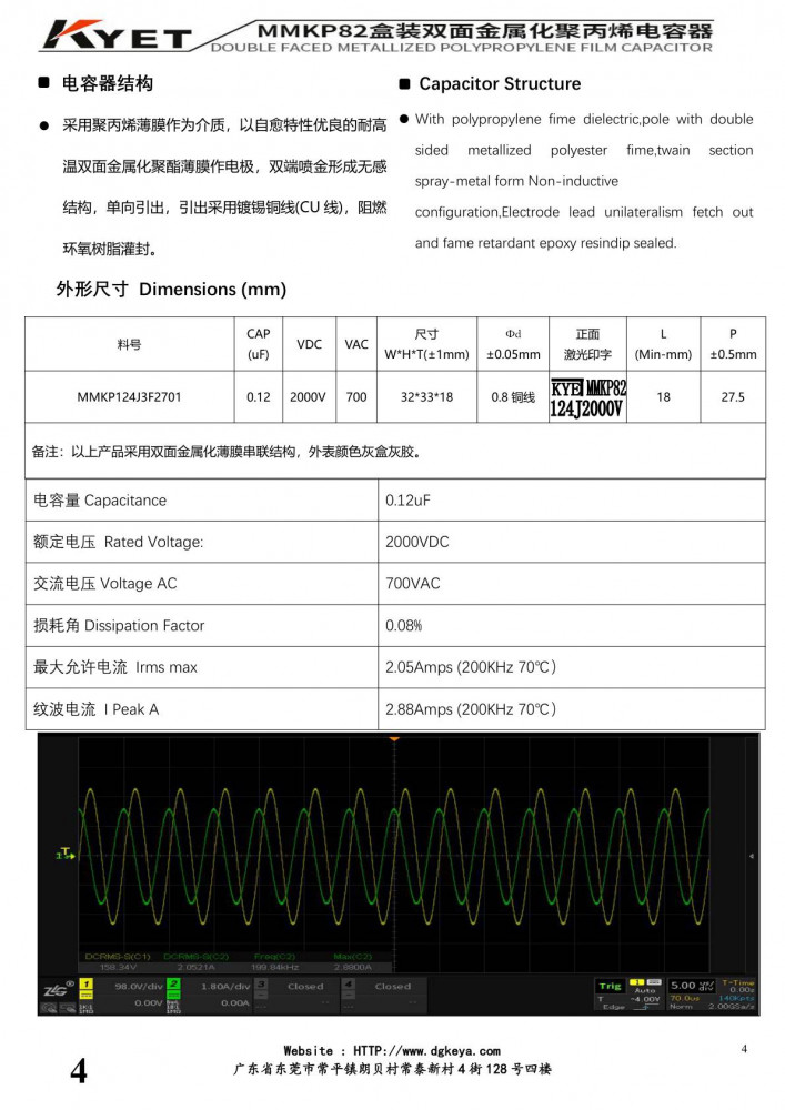 KYET MMKP124J3F2701 specification page 4