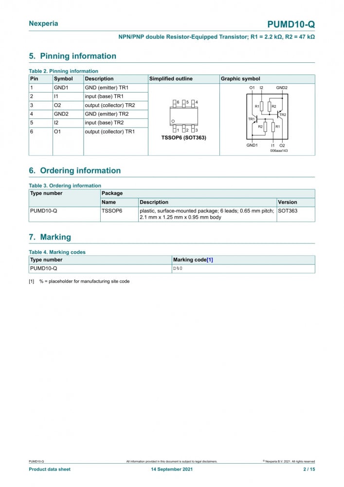 PUMD10-QX technical document page 2