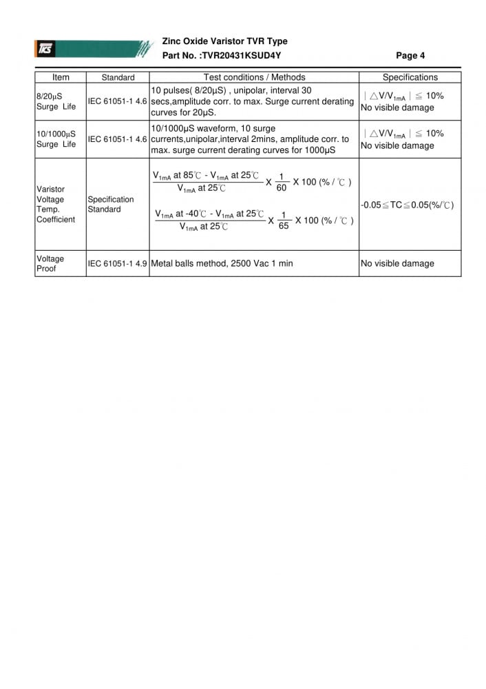 TVR20431KSUD4Y datasheet page 7