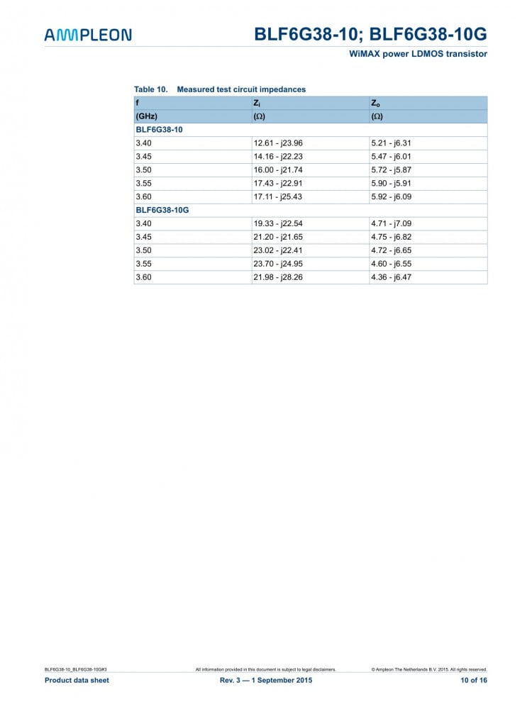 BLF6G38-10G datasheet page 10