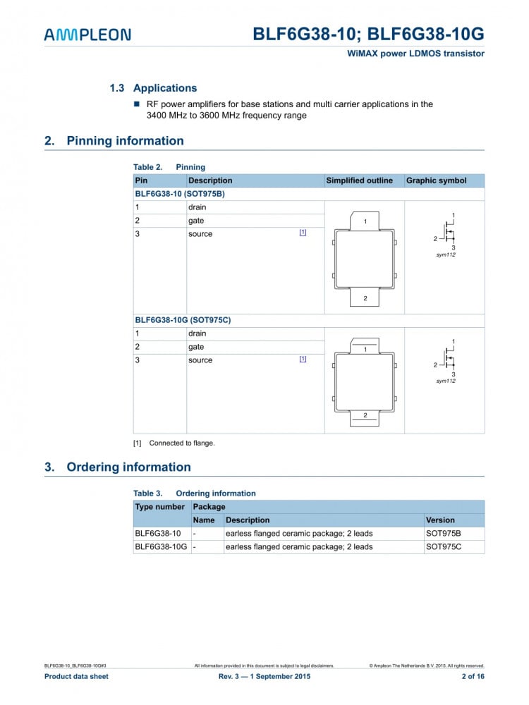 BLF6G38-10G datasheet page 2