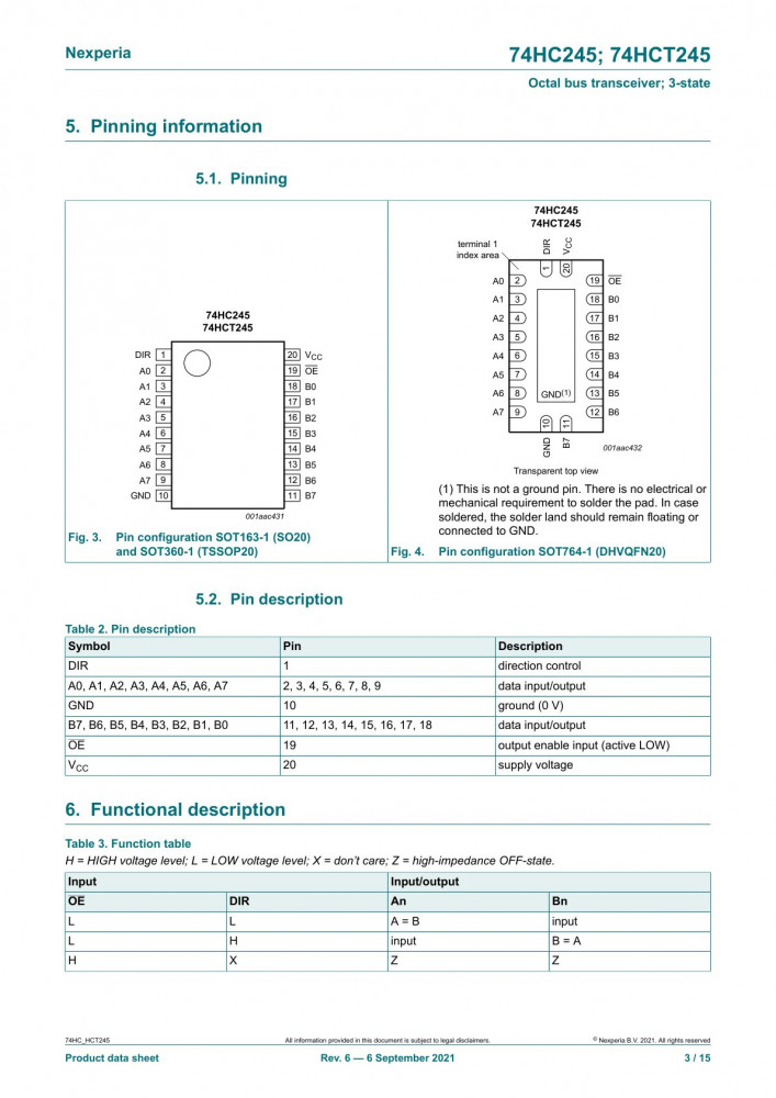 74HC245 datasheet page 3