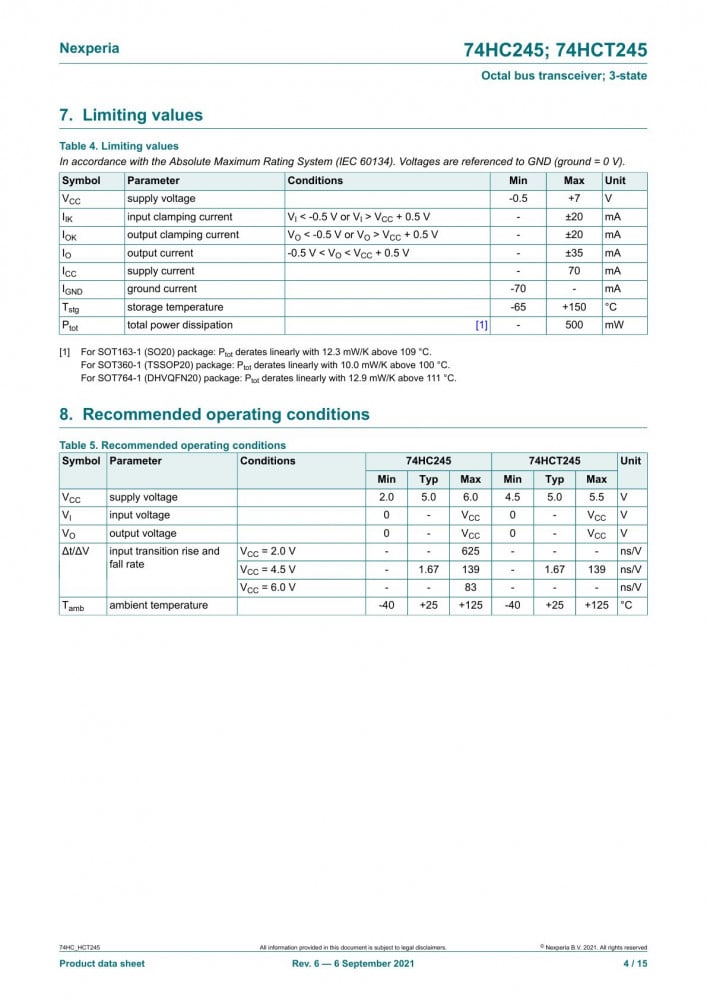 74HC245 datasheet page 4