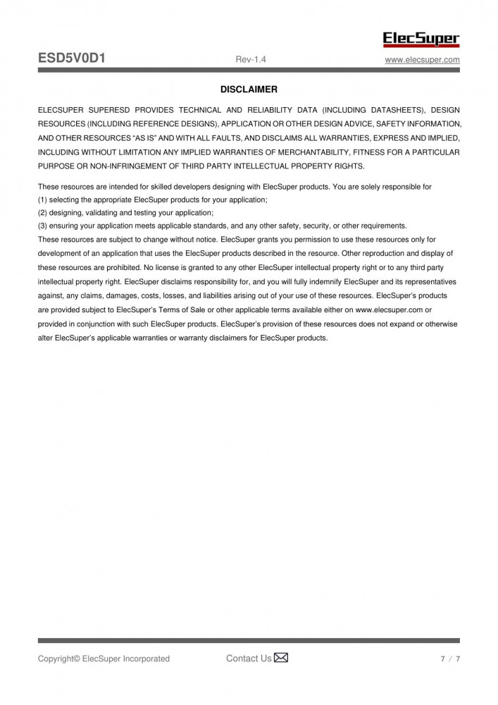 ESD5V0D1 datasheet page 7