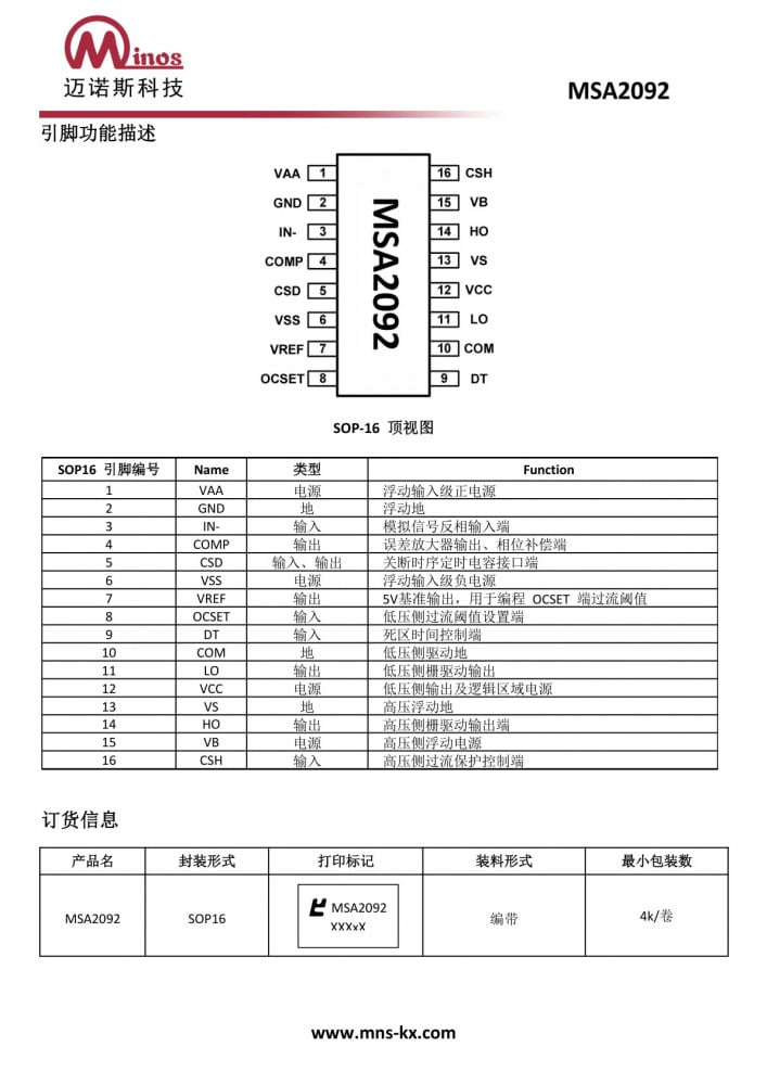 MSA2092 datasheet page 2