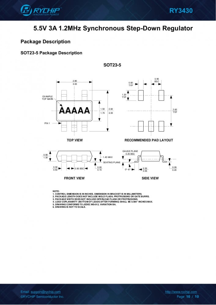 RY3430 datasheet page 10