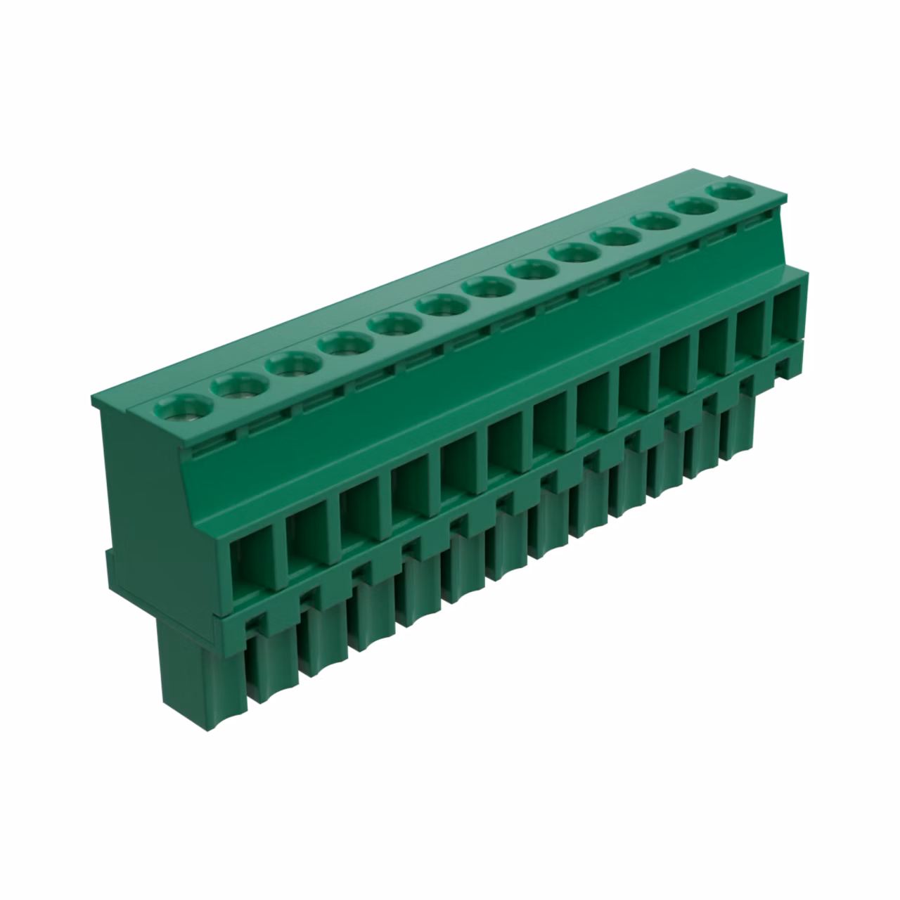 3.81mm Pitch Eurostyle Vertical Plug, with Standard Imprinting, Rear Wire Entry, Green Housing, Gold (Au) Plated, 13 Circuits for sale