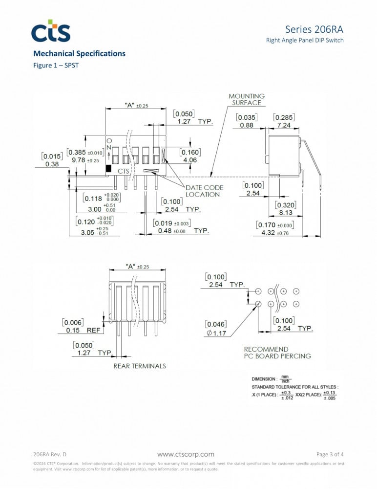 CTS 206RA datasheet page 3