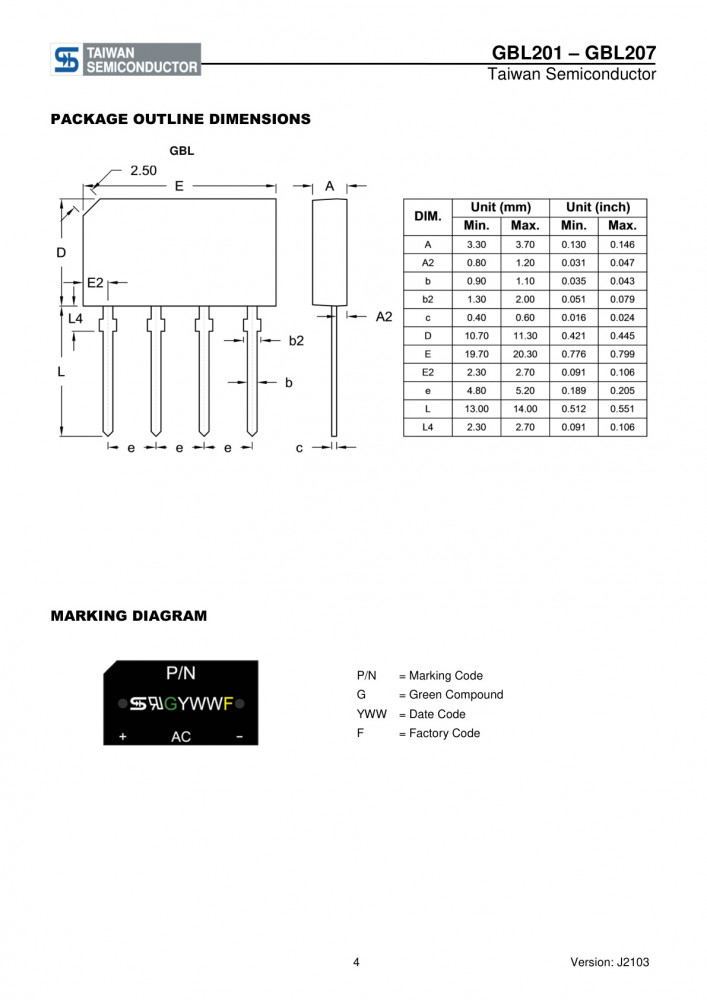GBL201 datasheet page 4