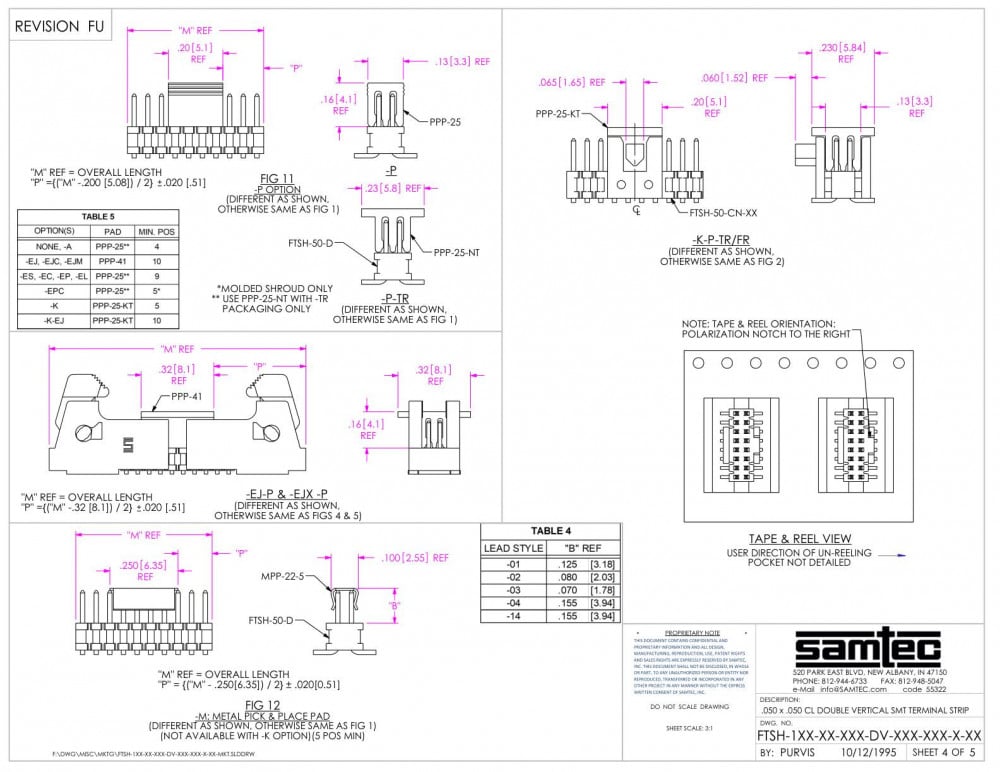 Samtec FTSH drawing page 4
