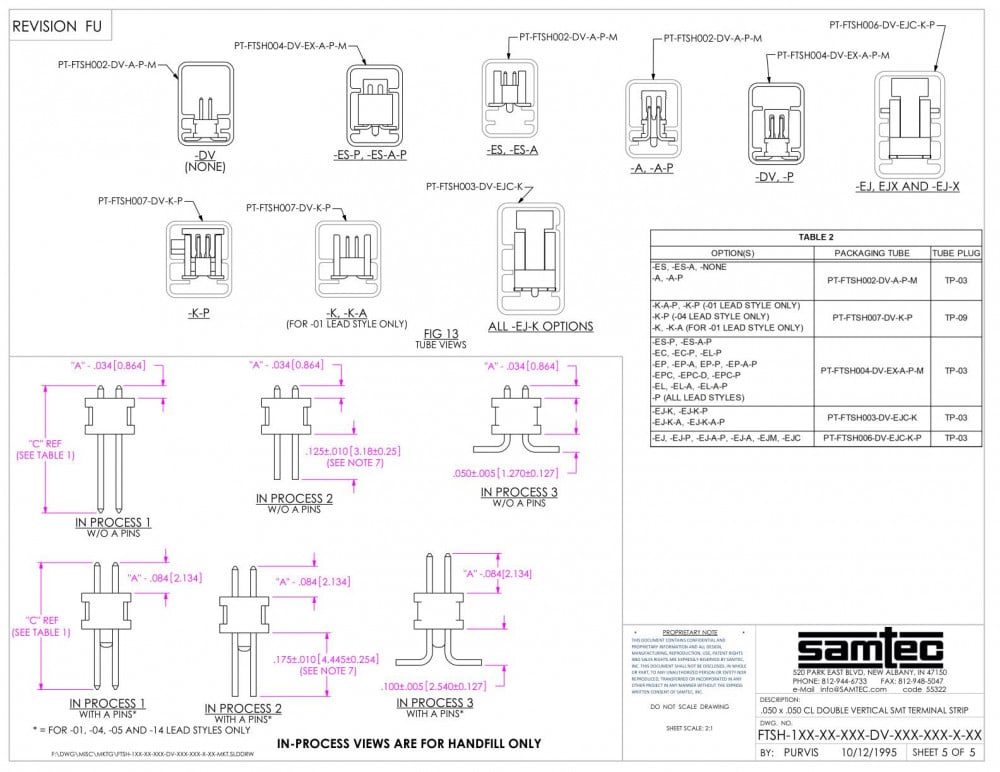 Samtec FTSH drawing page 5