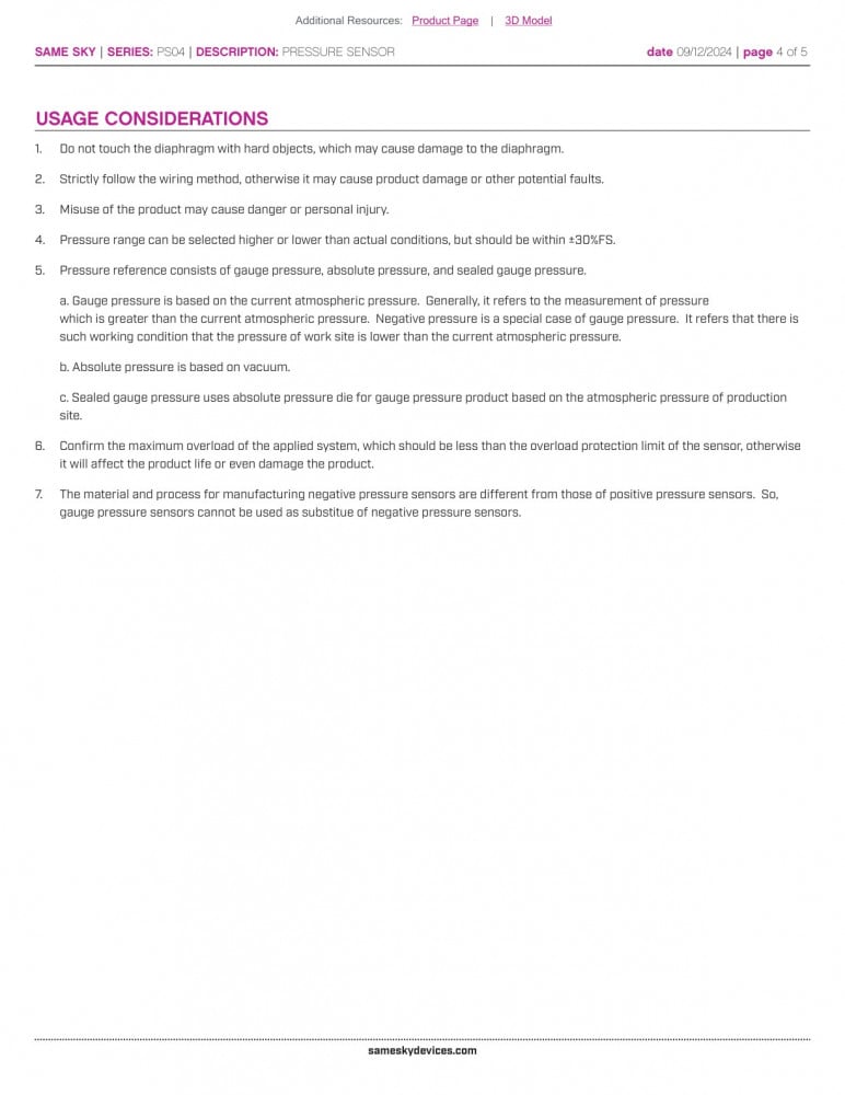 PS04 datasheet page 4