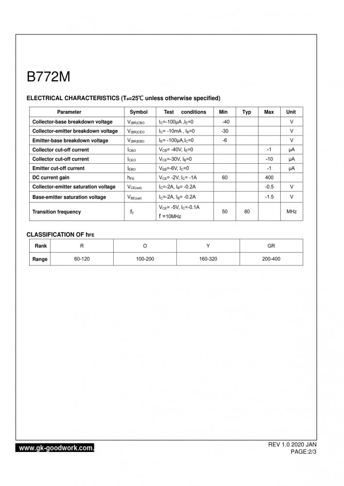 GOODWORK B772M datasheet page 2