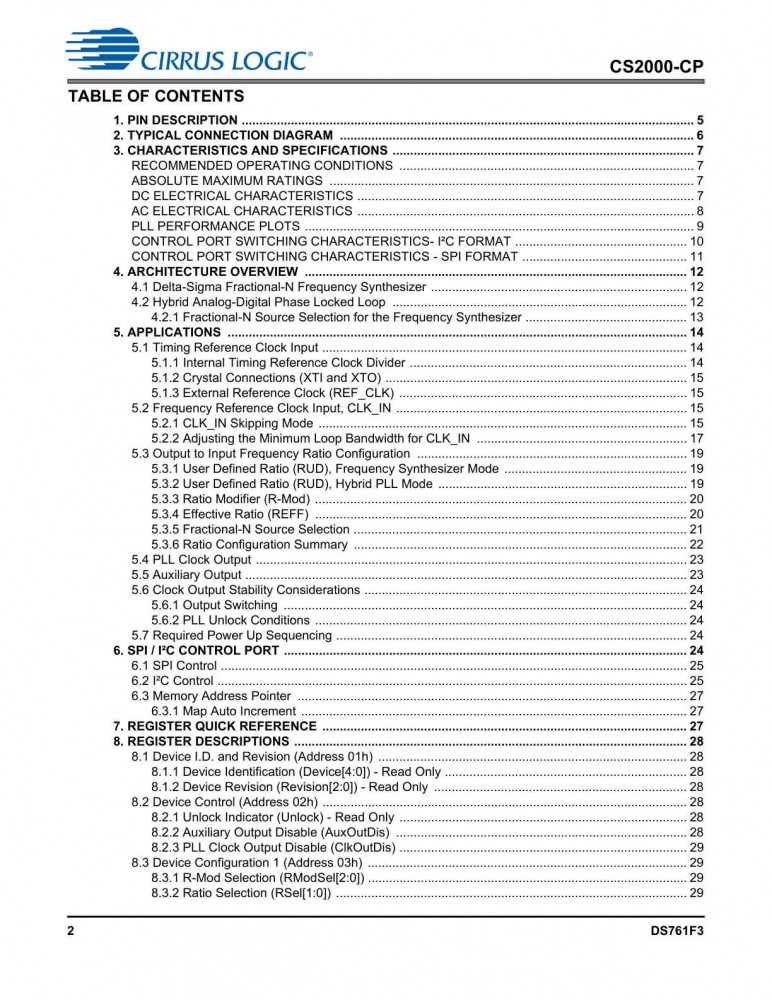 CS2000CP datasheet page 2