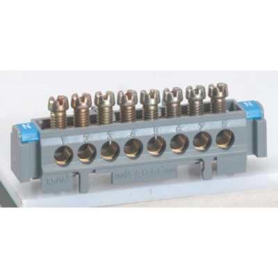 Terminal block on support - Terminal block 4 outputs - 4x1.5mm² to 16mm² conductors - DIN rail mounting - 47mm length, 76A for sale