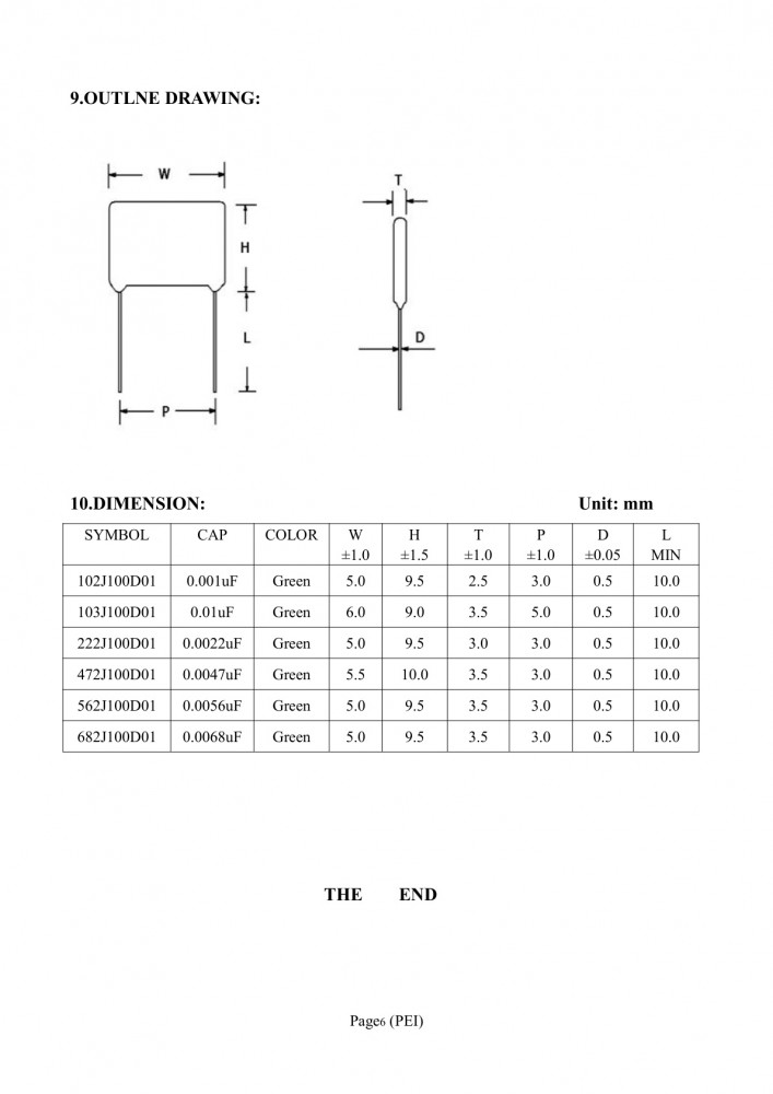 Jimson PEI562J100D01 specification page 7
