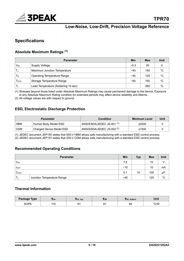 TPR70 datasheet page 5