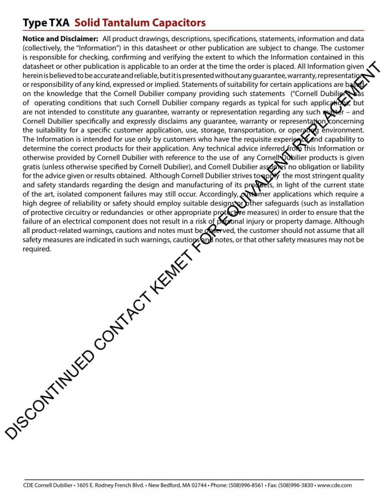 TXA series datasheet page 4