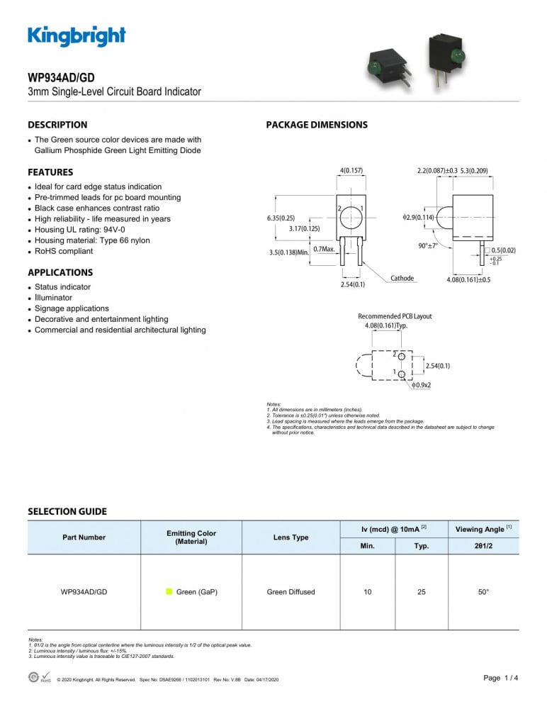 WP934AD/GD datasheet page 1