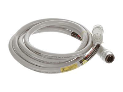 Ultra-Lock (M12) to Micro-Change (M12) In-Line Splitter, 4 Pole, 3-Female (90°) to 4-Male (Straight), 22 AWG PVC Cable, 0.30m Length