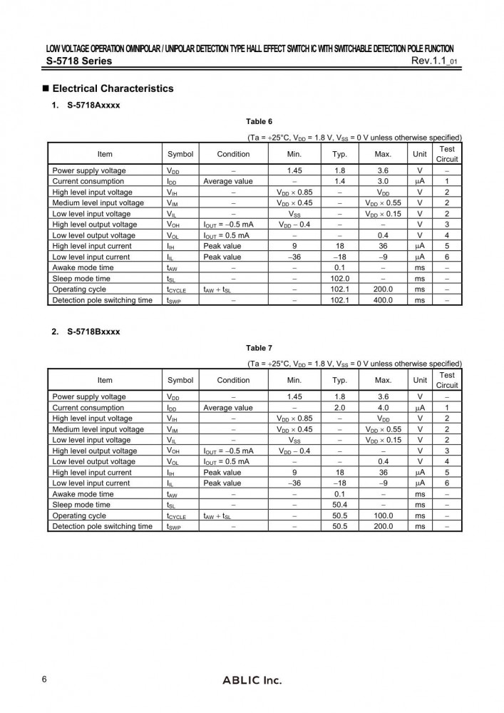 S-5718 datasheet page 6
