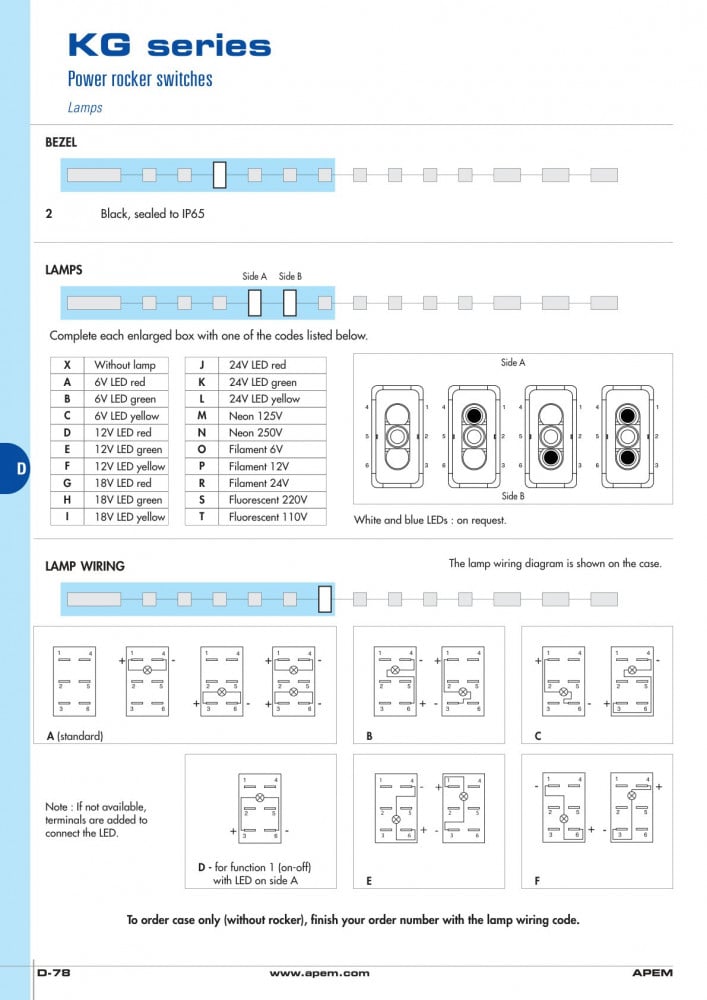 APEM KG463 technical document page 3