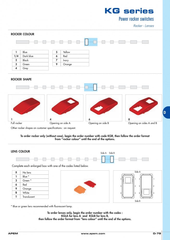 APEM KG463 technical document page 4