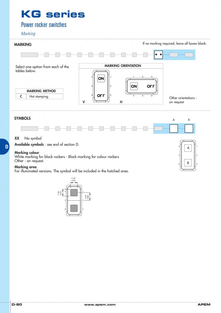 APEM KG463 technical document page 5