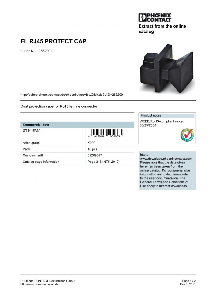 Product documentation image, page 1