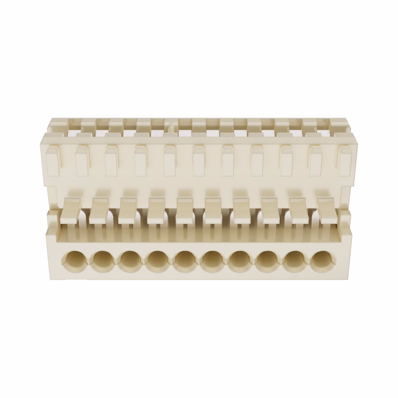 Appli-Mate RAST 2.5 Connector, 2.50mm Pitch, Female, 10 Circuits, Polarizing Rib Between 4/5, Open Endwalls, Tin Plating for sale