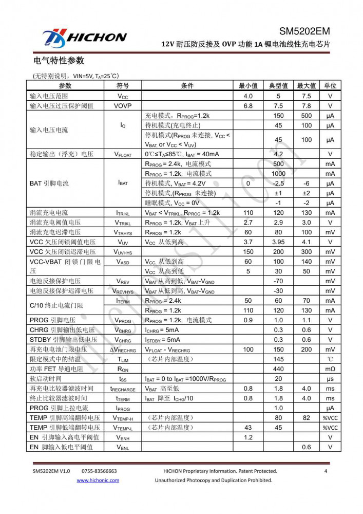 SM5202EM datasheet page 4