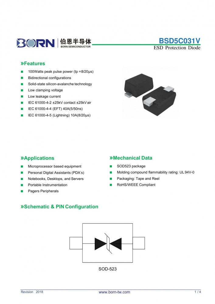 BSD5C031V datasheet page 1