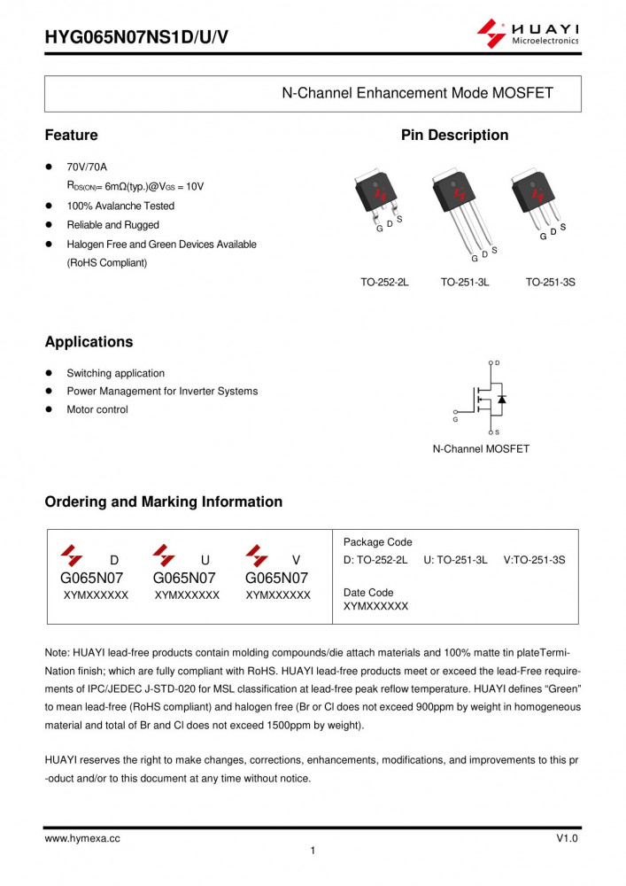 HYG065N07NS1D datasheet page 1