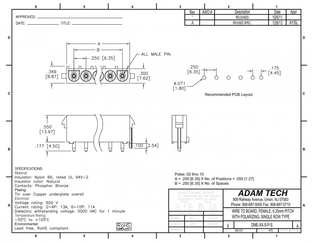 ADAM TECH DME-04-S-P-S technical document page