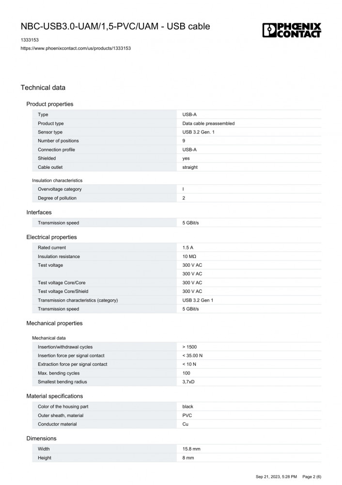 Phoenix Contact 1333153 technical document page 2