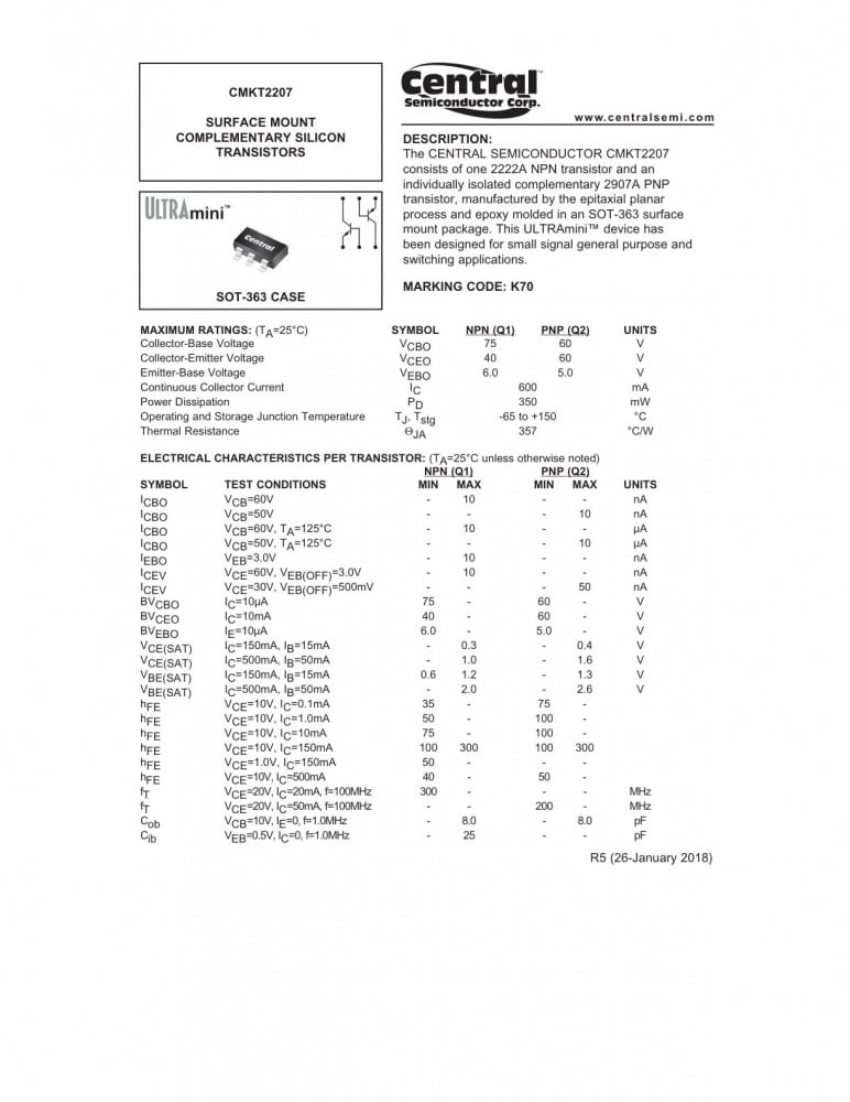 CMKT2207 datasheet page 1