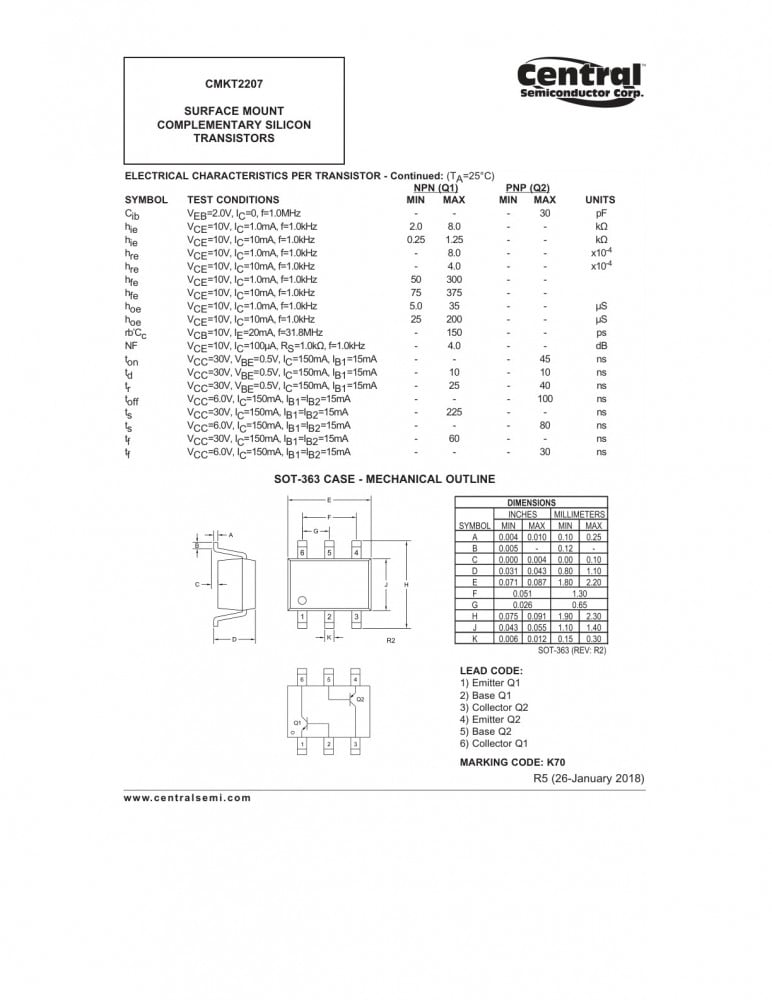 CMKT2207 datasheet page 2