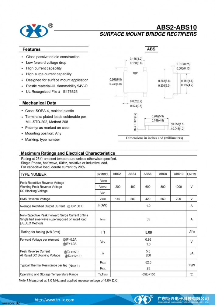 JUXING ABS10 datasheet page 1