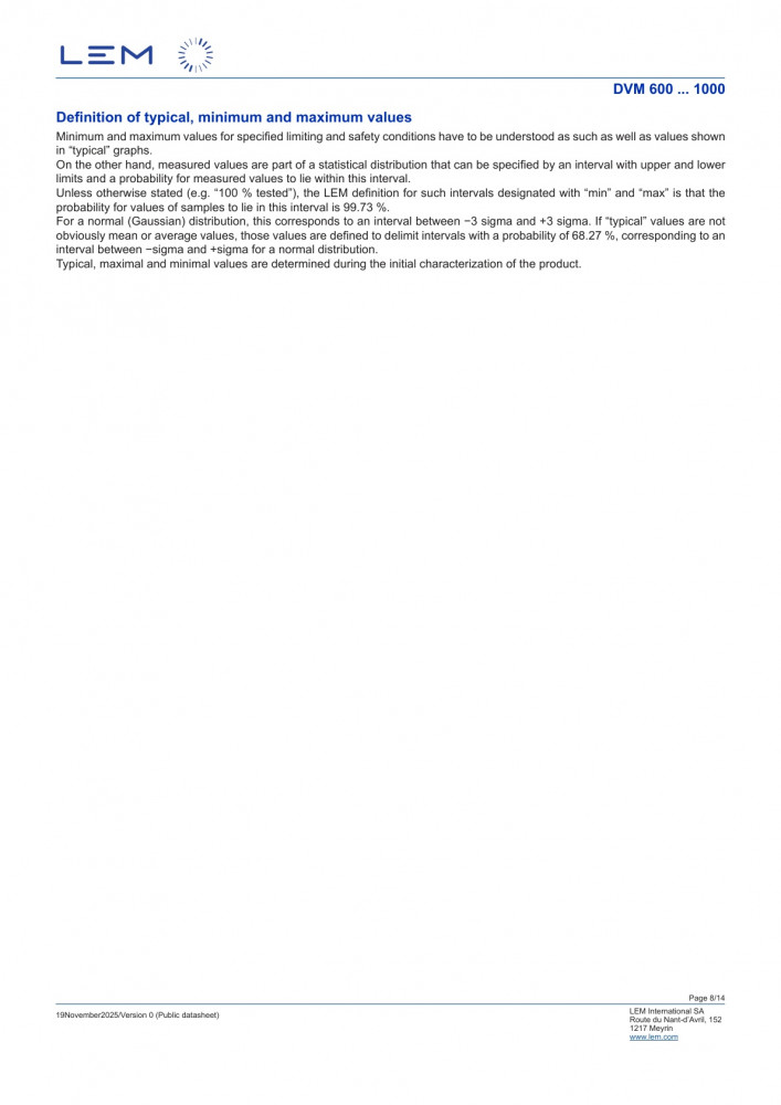 LEM DVM series datasheet page 8