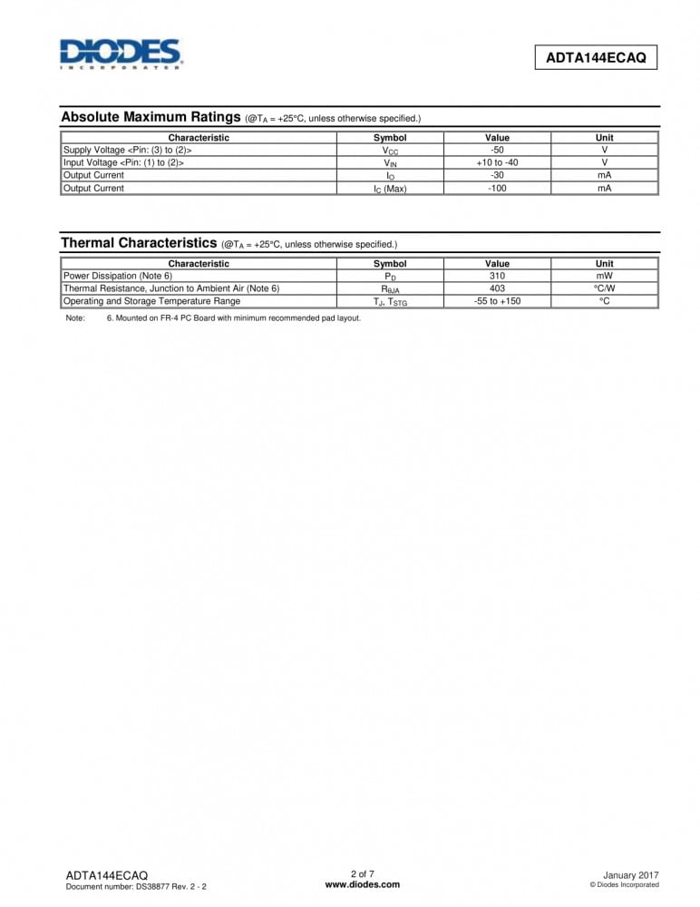 ADTA144ECAQ-13 datasheet page 2