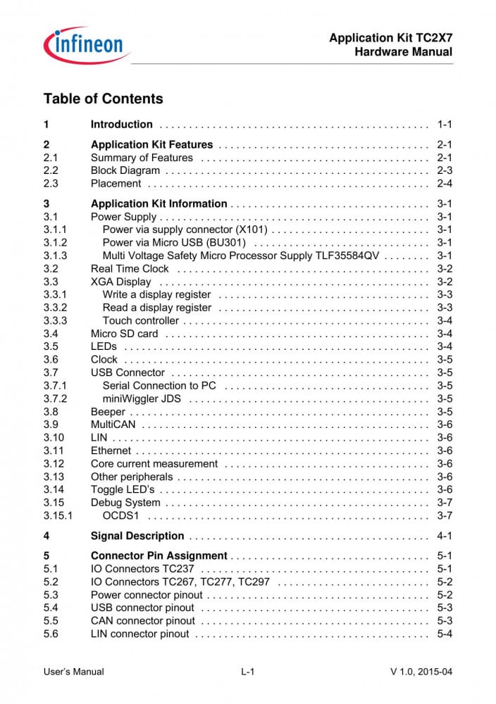 Application Kit TC2X7 hardware manual page 5