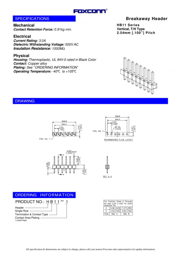 FOXCONN HB11031 technical document preview