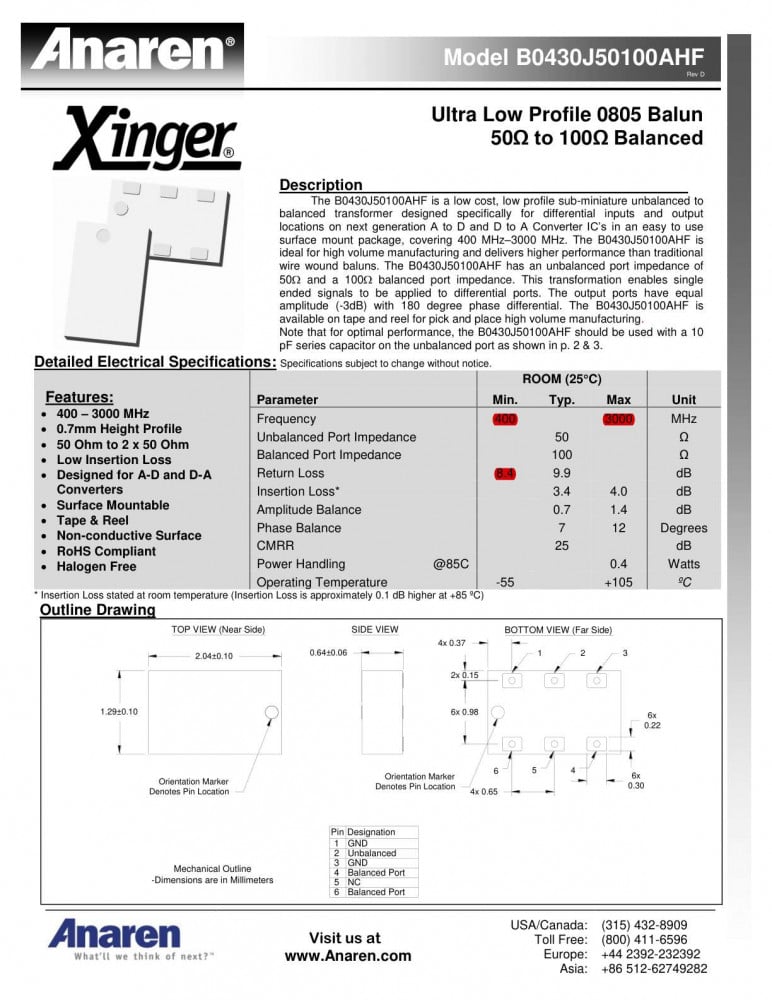 B0430J50100AHF technical document page 2