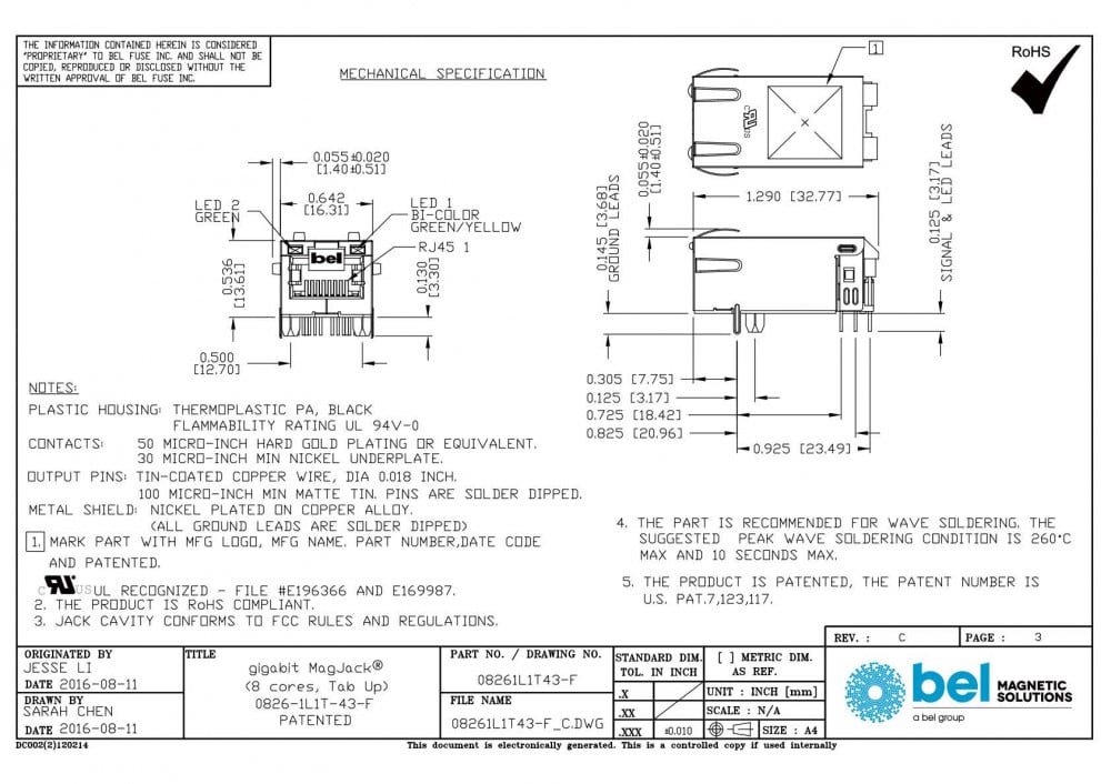 0826-1L1T-43-F technical drawing page 2