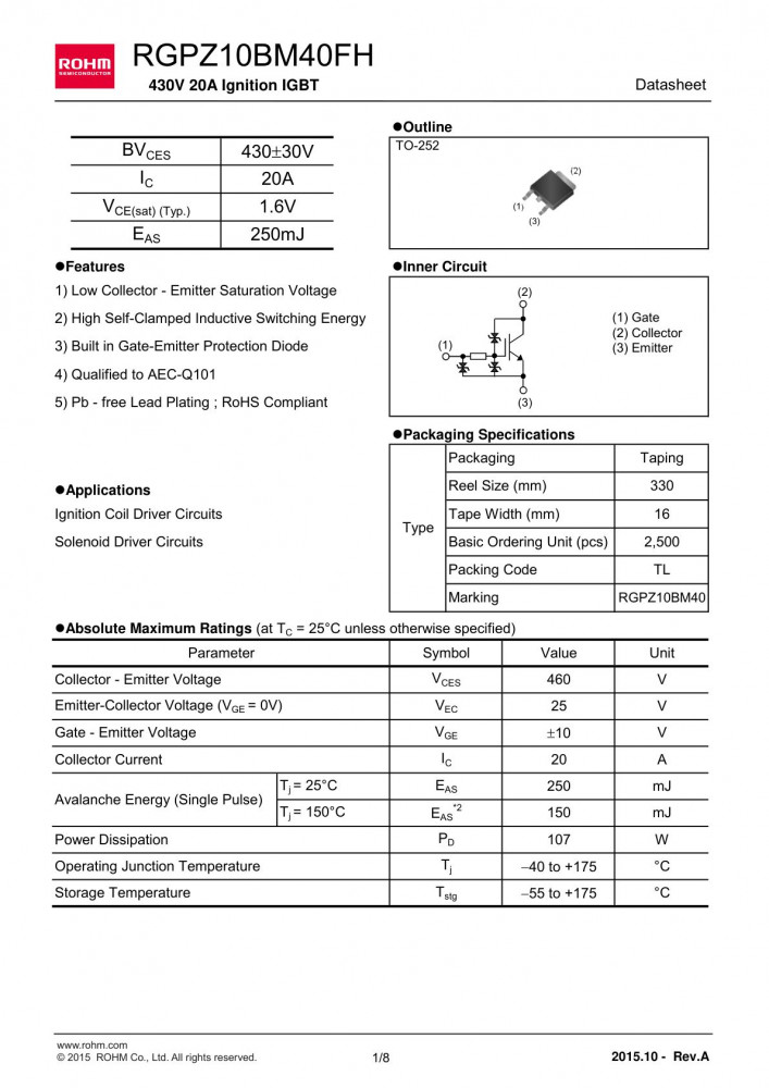 RGPZ10BM40FHTL technical document page 1