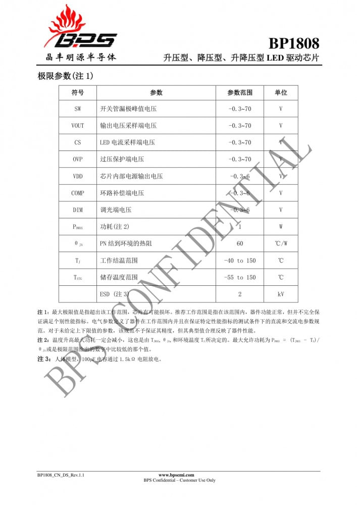 BP1808 datasheet page 3